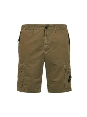 Stone Island Organic Cotton Twill Cargo Bermuda Shorts - Multicolor