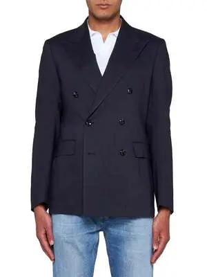 Tagliatore Linen And Wool-blend Double-breasted Blazer