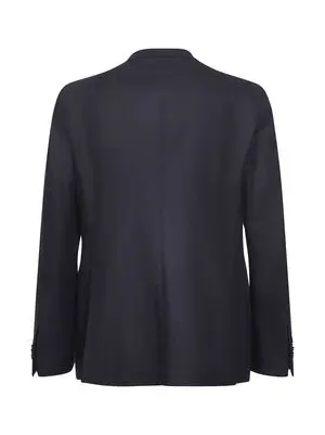 Tagliatore Blue Wool And Cashmere Montecarlo Single-breasted Blazer