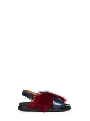 Marni MARNI Leather And Calfskin Fussbett Sandals Multicolor