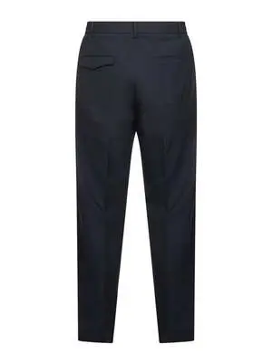 Tagliatore Blue Stretch Virgin Wool Blend Garcon Trousers - Multicolor