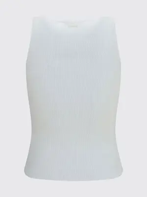 Max Mara Slim Fit Ribbed Cotton Knit U-neck Top