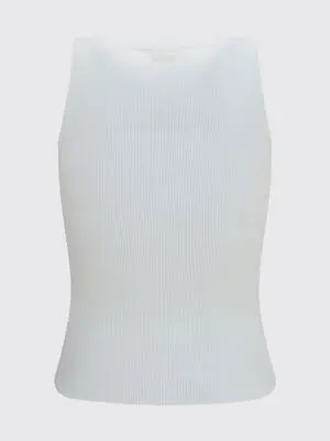 Max Mara Slim Fit Ribbed Cotton Knit U-neck Top - Black