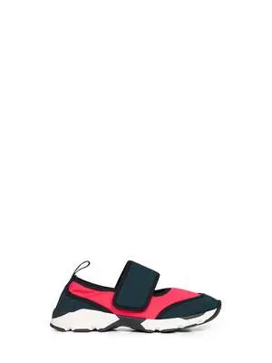 Marni Fuchsia And Green Lycra Mary Jane Running Sneaker - Multicolor