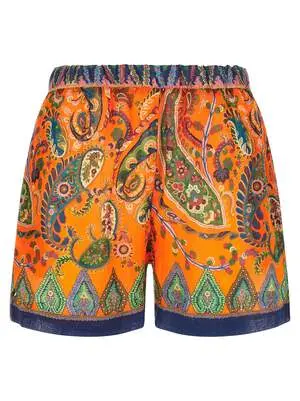 Etro Ramie Shorts - Orange