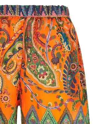 Etro Ramie Shorts - Orange