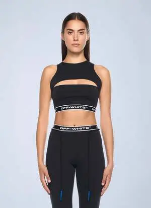 Off-White Logo Motif Cut Out Top - Black