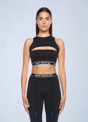 Off-White Logo Motif Cut Out Top - Black