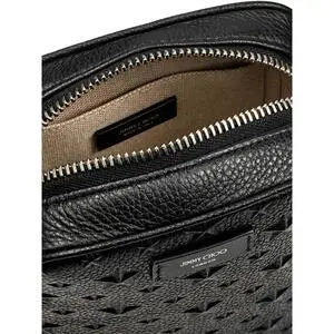 JIMMY CHOO Grained Leather Star Embossed Messenger Bag
