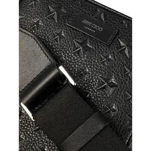 JIMMY CHOO Grained Leather Star Embossed Messenger Bag