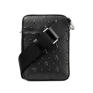 JIMMY CHOO Grained Leather Star Embossed Messenger Bag