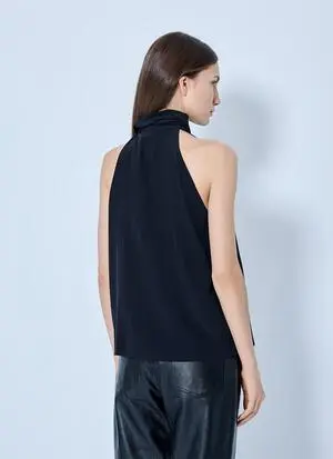 Max Mara Pleated Halter Top - Black