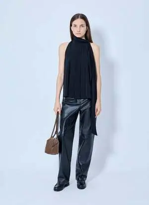 Max Mara Pleated Halter Top - Black