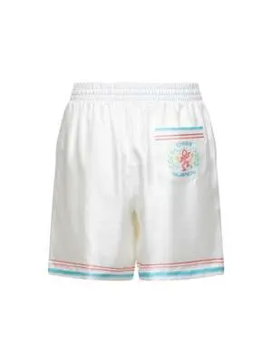 Casablanca White Silk Twill Dance Joy Shorts