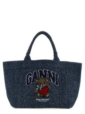 GANNI Medium 'bear' Shopping Bag - Blue
