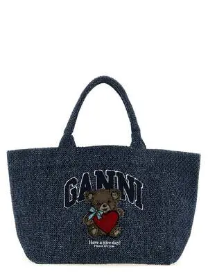 GANNI Bear Shopping Bag - Blue