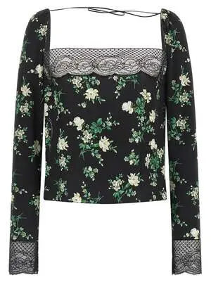 Dolce & Gabbana Flower Print Top - Black