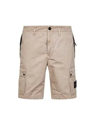 Stone Island Desert Organic Cotton Twill Cargo Bermuda Shorts - Multicolor