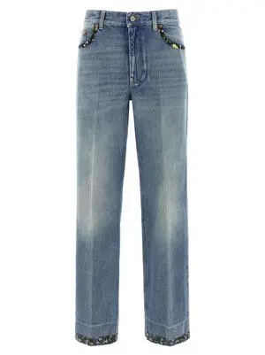 Valentino Garavani Floral Jeans - Blue