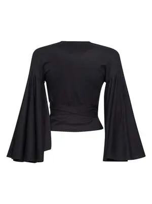Jacquemus Black Jersey Thw Ventadau Wrap Top - Multicolor