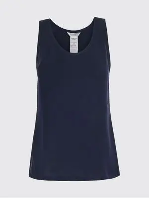 Max Mara Sleeveless U-neck Slim Fit Criªpe De Chine Top - Blue