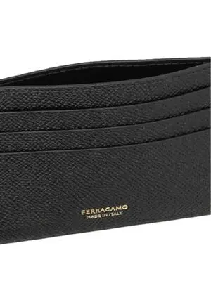 FERRAGAMO Gancini Credit Card Holder - Black