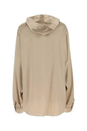 Balenciaga Satin Oversize Shirt - Brown