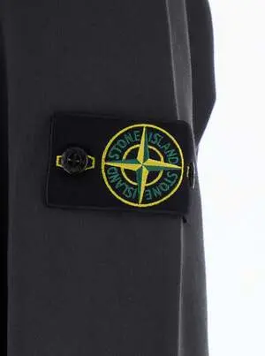 Stone Island Crewneck Sweatshirt With Logo Patch On The Sleeve In Cotton For - Gray