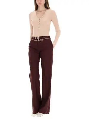 Chloé Button Detailed Ribbed Knit Top