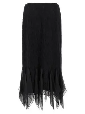 Valentino Garavani Lace Midi Skirt - Black