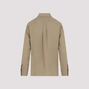 Max Mara Falasco Linen M Logo Shirt - Multicolor