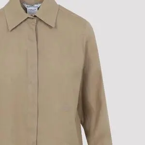 Max Mara Falasco Linen M Logo Shirt - Multicolor