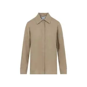 Max Mara Falasco Linen M Logo Shirt - Multicolor