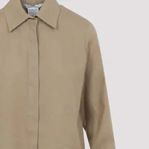 Max Mara Falasco Linen M Logo Shirt - Multicolor