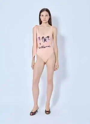Chloé Tie-strap One-piece Swimsuit - Pink