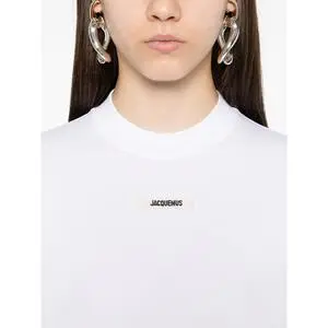 Jacquemus Long Sleeve Cropped T-shirt - White