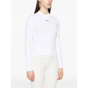 Jacquemus Long Sleeve Cropped T-shirt - White