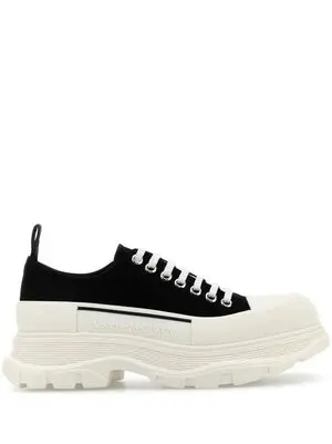 Alexander McQueen Tread Slick Canvas Lace Up Sneakers - Black