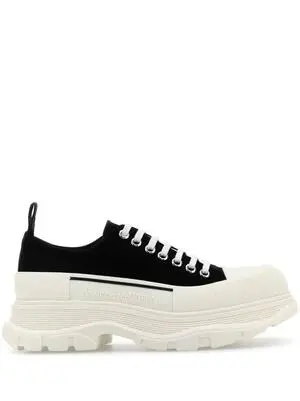 Alexander McQueen Tread Slick Canvas Lace Up Sneakers - Black