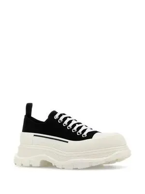 Alexander McQueen Tread Slick Canvas Lace Up Sneakers - Black