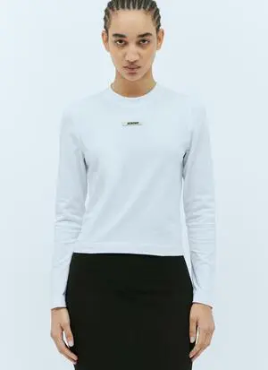 Jacquemus Cotton Jersey Long Sleeve T-shirt - White