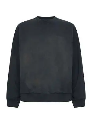 GOLDEN GOOSE Black Bleached Cotton Journey Sweatshirt - Multicolor