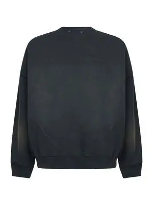 GOLDEN GOOSE Black Bleached Cotton Journey Sweatshirt