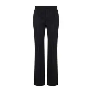 Alexander McQueen Pinstripe Lurex Pants - Black