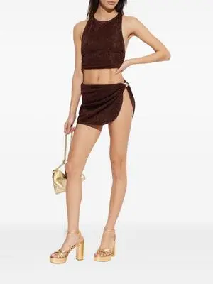 Oseree Lumière Cropped Top - Brown