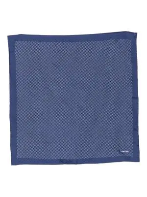 TOM FORD Dot-print Silk Pocket Square - Blue