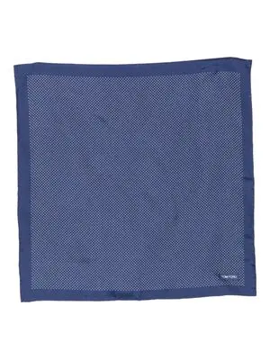 TOM FORD Tom Ford Men Dot-Print Silk Pocket Square Blue
