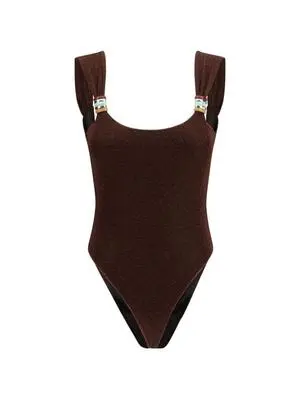 Oseree Lumière Multi Ring Maillot One-piece Swimsuit - Brown