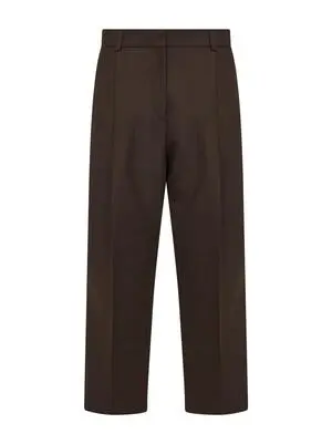 TOTEME Bark Stretch Wool Blend Straight Trousers - Multicolor