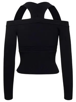 Alexander McQueen Stretch Jersey Cut-out Cropped Top - Multicolor